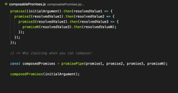 Processing Sequential JavaScript Promises using Functional Composition